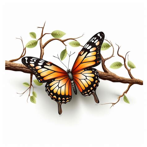 Premium Ai Image Butterfly On White Delicate Perfection