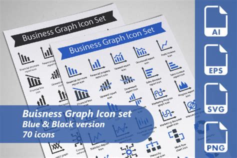 Business Graph Icon Set Graphic By Icon Factory · Creative Fabrica
