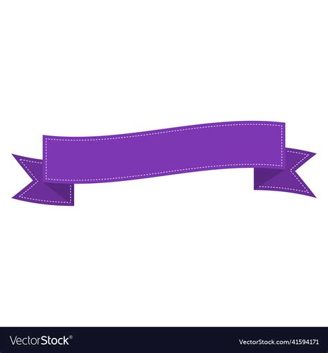 Violet Ribbon Banner Dotted In Flat Dashed Vector Image