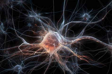Premium Photo The Human Brain Is Illustrated With Active Nerve Cells