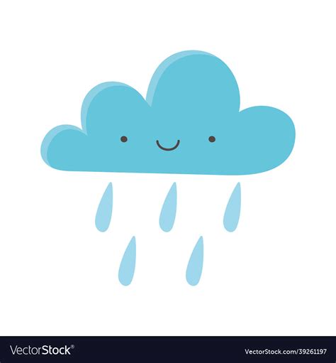 Cute Cloud Rain Royalty Free Vector Image Vectorstock