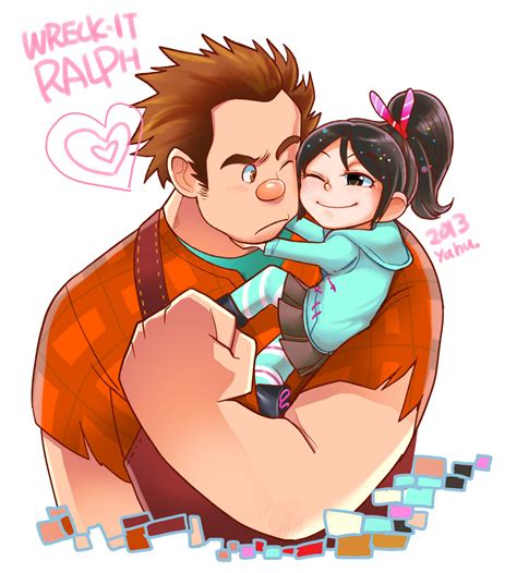 Vanellope Von Schweetz And Ralph Kiss