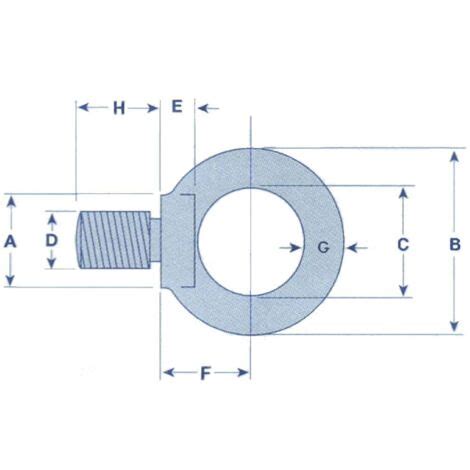 M20 Lifting Eye Bolt Self Coloured Collared Threaded Eyebolt Bs4278 1
