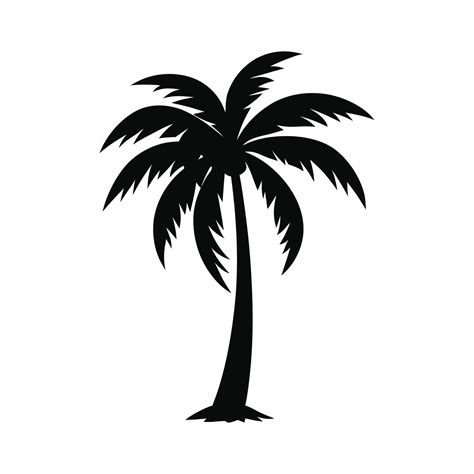 Coconat Tree Silhouette On A White Background 55491707 Vector Art At Vecteezy