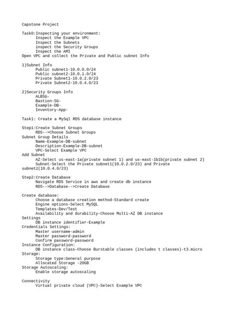 capstone project aws infrastructure pdf databases my sql