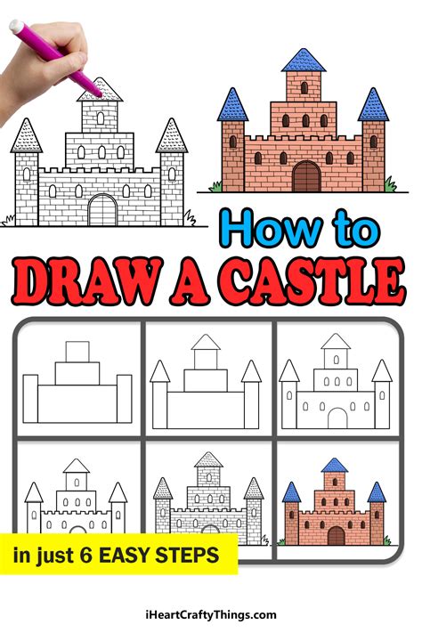 Steps To Draw A Castle