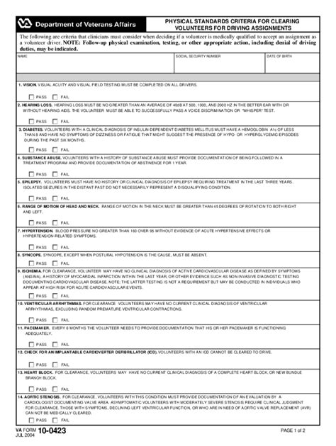 Instructions For Filling Out Form Va Form 10 0423 Fill Out And Sign