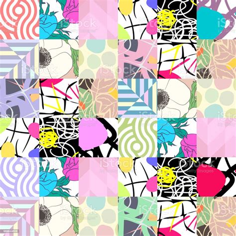 패치워크 패턴 원활한 벡터 그래픽 요소 골동품에 대한 스톡 벡터 아트 및 기타 이미지 골동품 귀여운 기하 도형 Istock