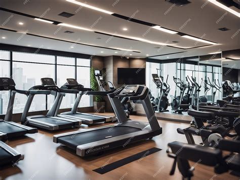 Premium Ai Image Gym Interior With Blurred Background