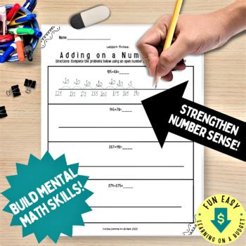 ADDING ON AN OPEN NUMBER LINE K 2ND 18PAGES OF PRACTICE INCLUDING WORD PROBLEMS