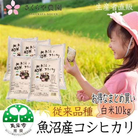 コシヒカリ 農家直売 魚沼産コシヒカリ 白米 10kg（2kg×5袋）令和6年 魚沼市推奨ブランド米認定米 農家直送 さくらや農園