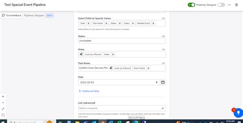 Pipeline Create Record With Todays Date In Date Field Qrew Discussions