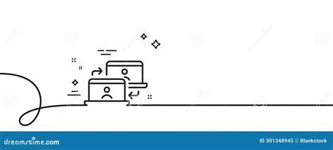 Outsource Work Line Icon Job At Home Sign Continuous Line With Curl Vector Stock Vector