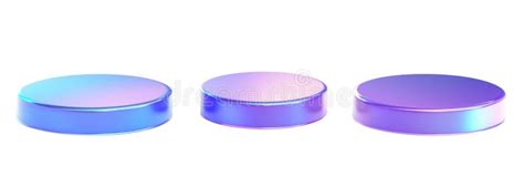 Colorful Metallic Cylinders Three Varying Sizes Smooth Surfaces