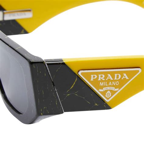 Prada Eyewear Mens Pr 09zs Sunglasses In Blackyellow Marble Prada