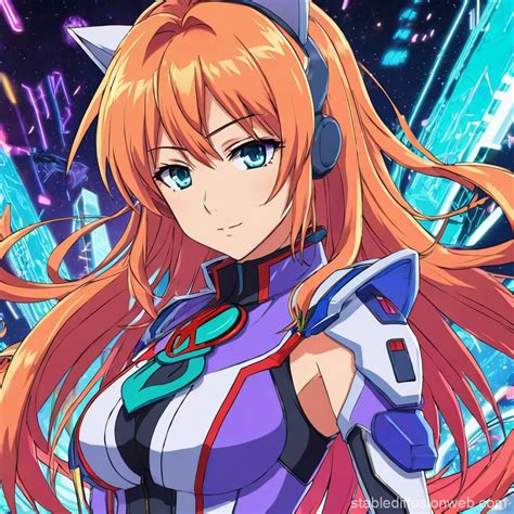 Nicole From Zenless Zone Zero Holding A Gun In A Very Colorful