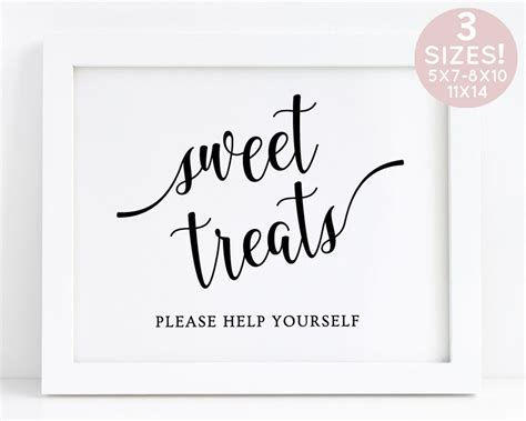 Sweet Treats Sign Printable Dessert Bar Wedding Sign Sweet Table Sign