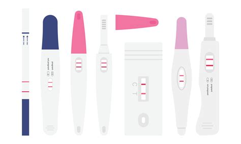 Set Of Positive Pregnancy Test Result Vector Illustration Pregnancy Positive Test With 2