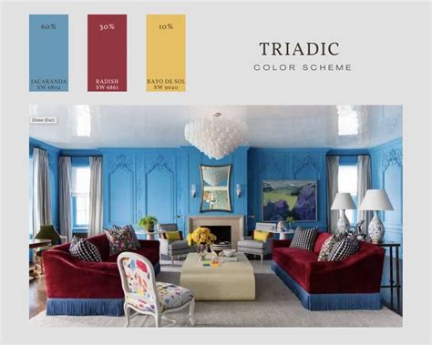 Triadic Color Scheme Black Dining Room Interior Design Blue Living Room