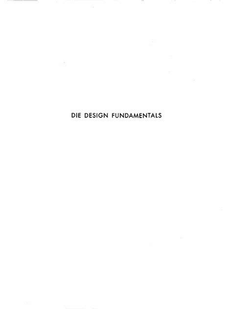 Die Design Fundamentals By Paquin Pdf Pdf