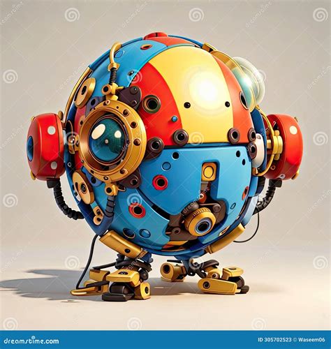 Robot On Wheels D Rendering Stock Illustration Illustration Of Futuristic Engineering