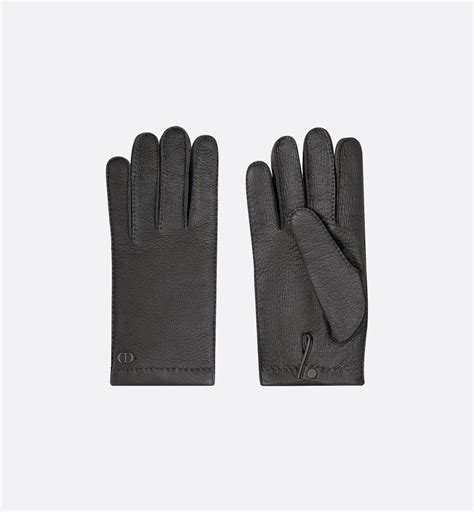 Cd Icon 장갑 블랙 그레인 가죽 Dior