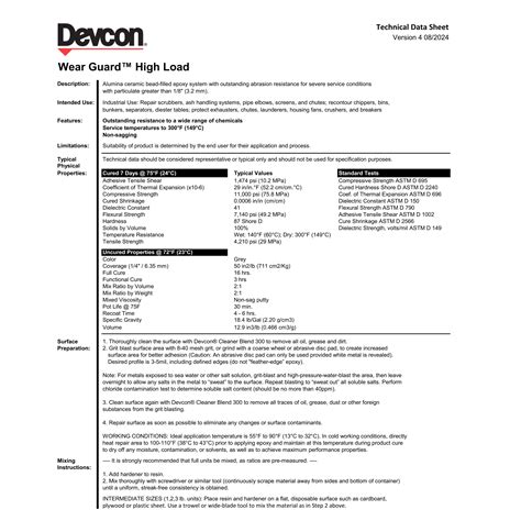 Devcon 11490 Wear Guard High Load High Performance Abrasion Resistant
