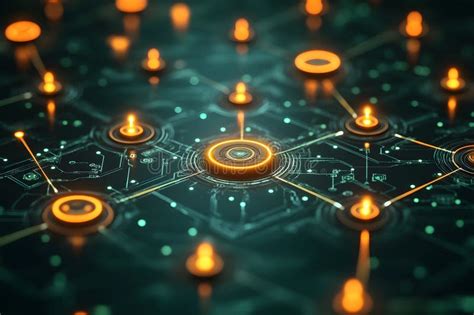 Futuristic Digital Network With Glowing Connections Technology Background For Innovation
