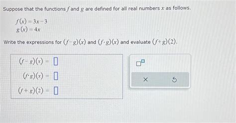 Solved Suppose That The Functions F And G Are Defined For