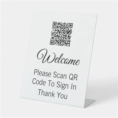 Welcome Please Scan QR Code To Sign In Template Zazzle