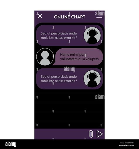 Chatbot Window Dark Night Mode User Interface Of Application With