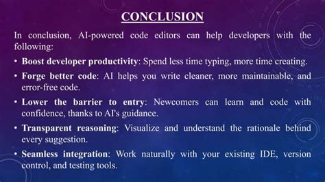 implementation of an artificial intelligence powered code editor pptx