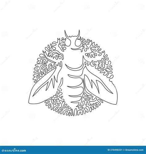 Continuous One Line Drawing Illustration Of Cute Tiny Bee Abstract Stock Illustration