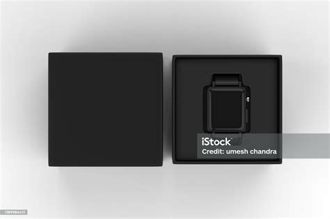 브랜딩 및 모의를 위한 하드 박스 포장이 있는 스마트 시계 3d 렌더링 그림입니다 0명에 대한 스톡 사진 및 기타 이미지 0명 3차원 형태 검은색 Istock