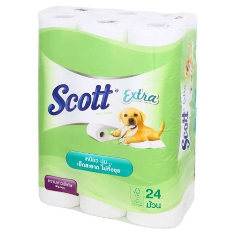 Scott สก๊อตต์ เอ็กซ์ตร้า กระดาษชำระ หนา 2 ชั้น ความยาวสุทธิ 525 ม 24 ม้วน 8850039100248