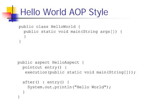 Seajug Dec 2001 Aspect Oriented Programming With Aspectj Ppt