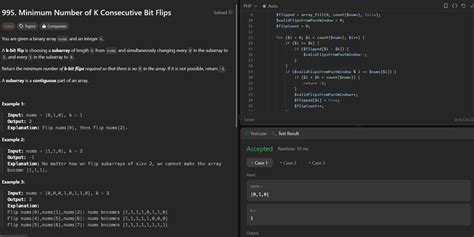 995 Minimum Number Of K Consecutive Bit Flips Dev Community