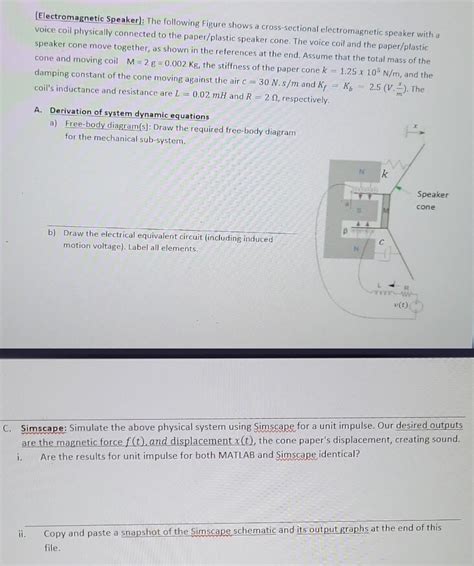 Solved Electromagnetic Speaker The Following Figure Shows