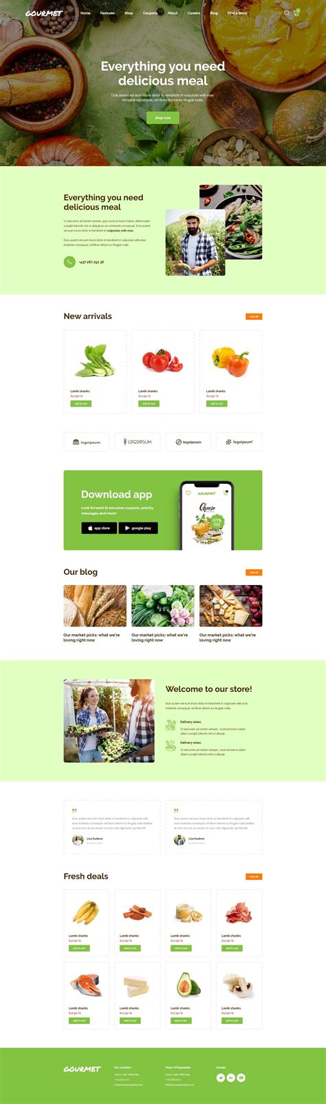 Gourmet Food Ordering And Delivery Elementor Template Kit Wp Template