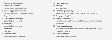 Industrial Channel Relay Module For Raspberry Pi Pico