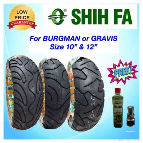 Shih Fa Tire Size 10 And 12 Burgman And Gravis With Sealant And Pito
