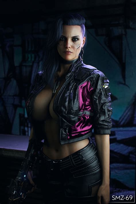 Rule 34 1girls 3d Absurd Res Breasts Cd Projekt Red Cleavage Cyberpunk 2077 Female Female Only