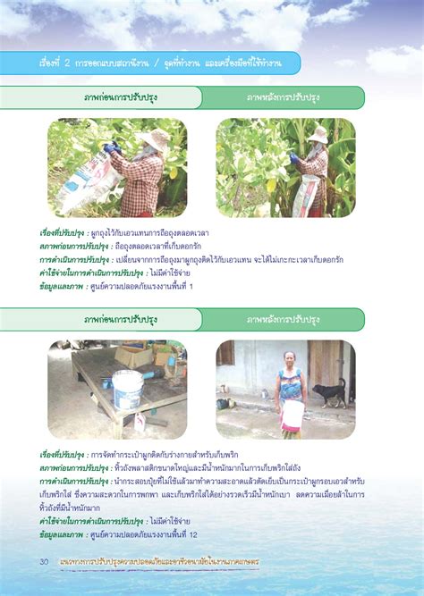 แนวทางการปรับปรุงความปลอดภัยอาชีวอนามัย ของแรงงานภาคเกษตร กองความปลอดภัยแรงงาน Page 40