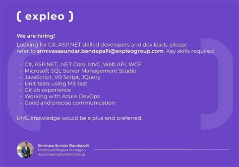 Vignesh Kumar On Linkedin Hiringdevelopers Expleogroup Hiringalerts