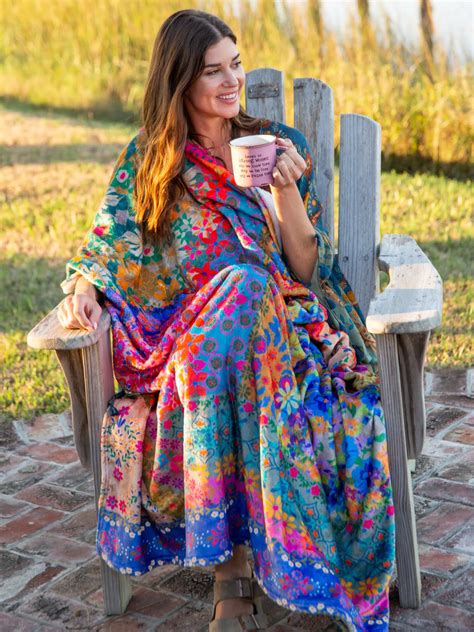 Cozy Throw Blanket Bright Patchwork Natural Life