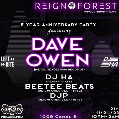 5 Year Anniversary Party With Dave Owen 21 Brooklyn Bowl