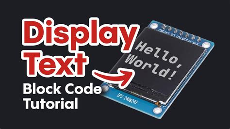 showing text on st7789 display arduino block coding tutorial youtube