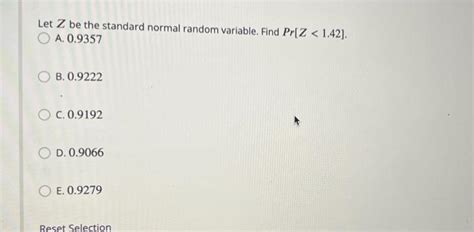 solved let z be the standard normal random variable find
