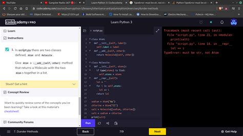 Oop Python Typeerror Must Be Str Not Atom Stack Overflow