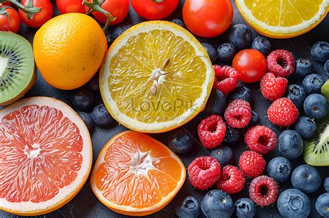 다채로운 과일과 야채 사진 무료 다운로드 Lovepik